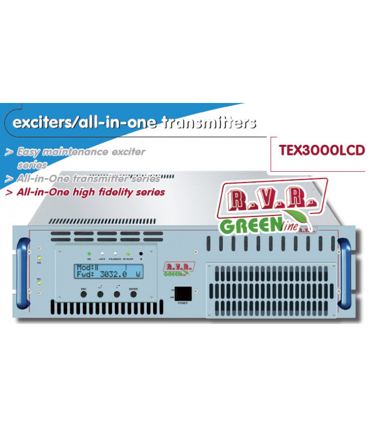 RVR TEX3500LCD GREEN 3500W - FM Transmitter - Stereo